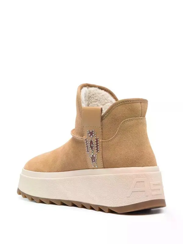 Ash Suede Pull-on Flatform Boots