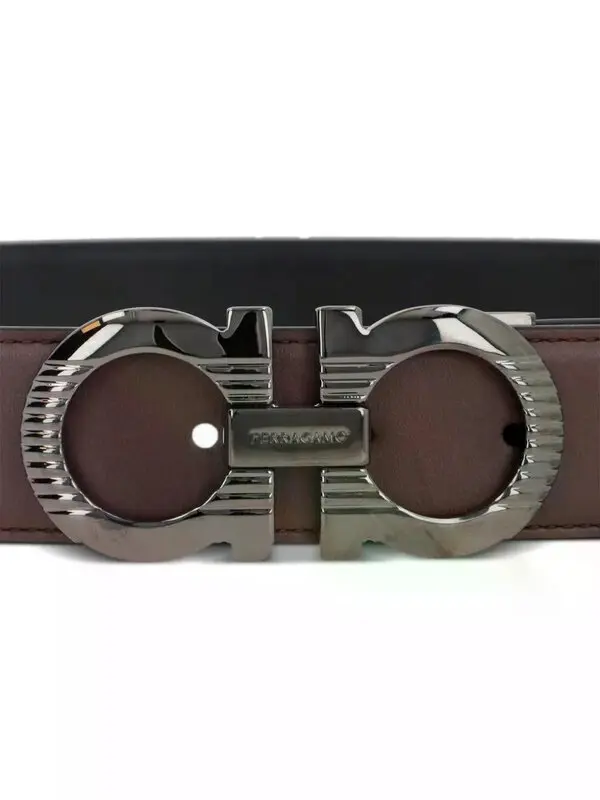 FERRAGAMO Gancini Buckle Leather Belt