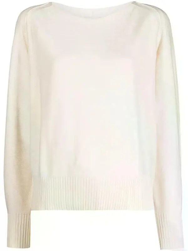 Dkny Round Neck Long Sleeve Jumper - Neutrals
