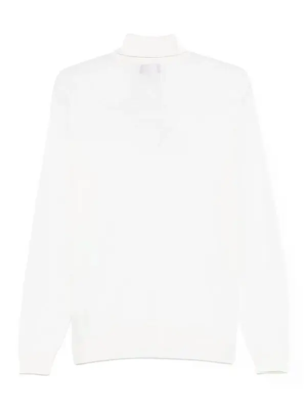 DELL'OGLIO Merino Wool Turtleneck Sweater - White