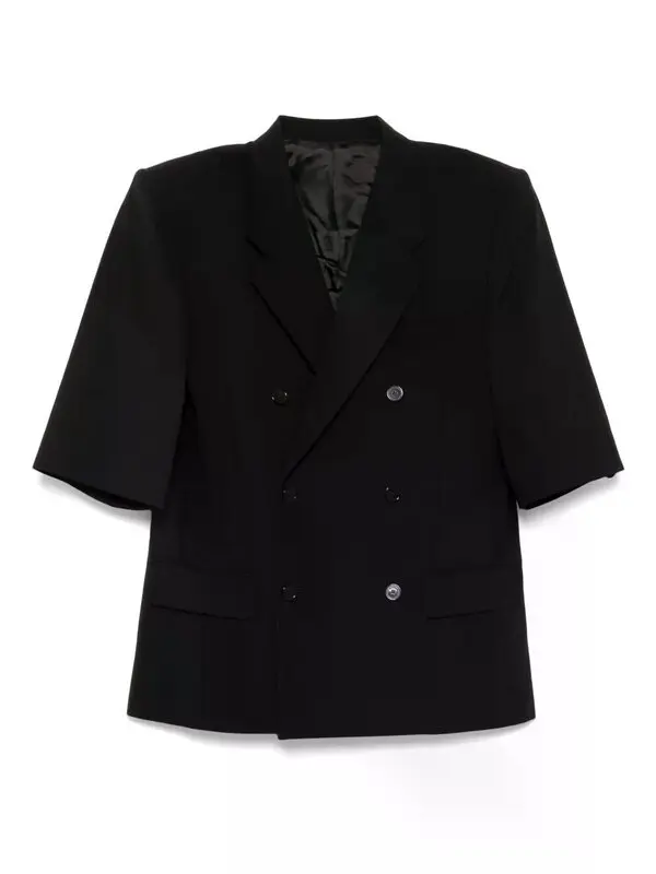 ALAINPAUL 3/4-sleeved Double-breasted Blazer