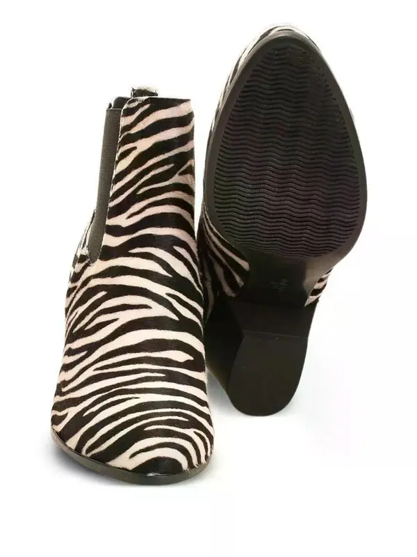 Hogan Zebra Print Chelsea Boots - Black