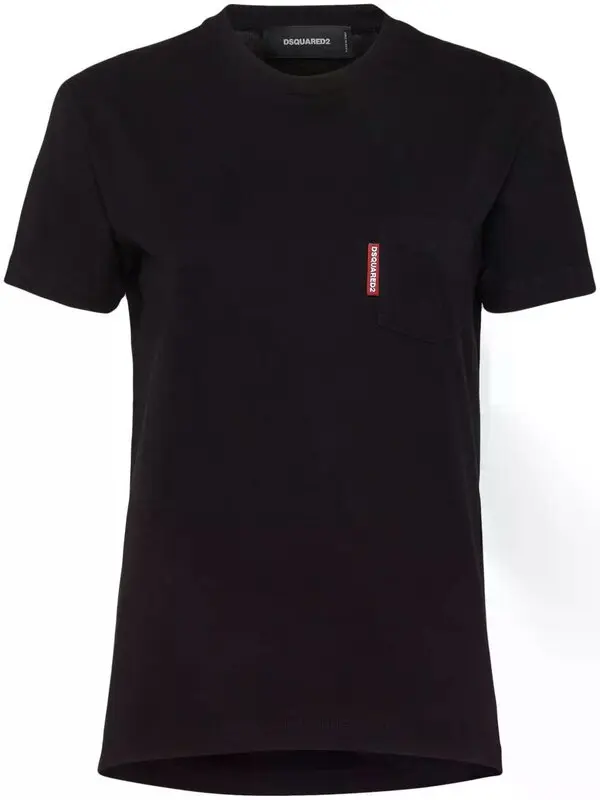 Dsquared2 Crewneck T-shirt With Chest Pocket - Black