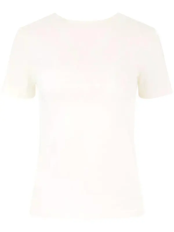 Nina Ricci Plunging Draped Back T-shirt - Neutrals
