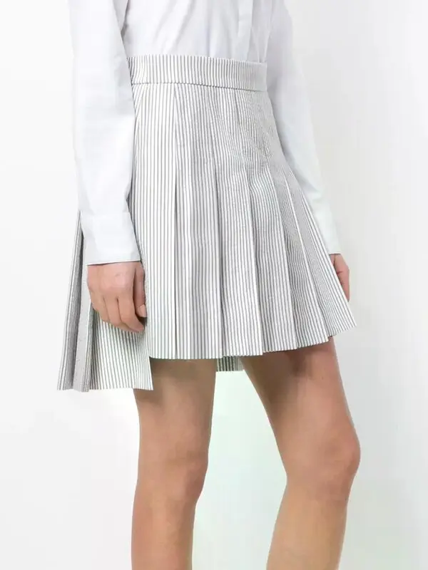 Thom Browne Seersucker Pleated Mini Skirt