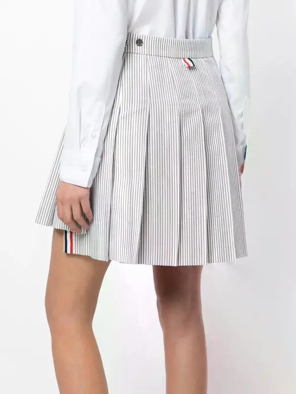 Thom Browne Seersucker Pleated Mini Skirt