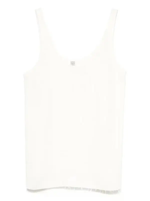TOTEME Textured U-neck Sleeveless Top - White