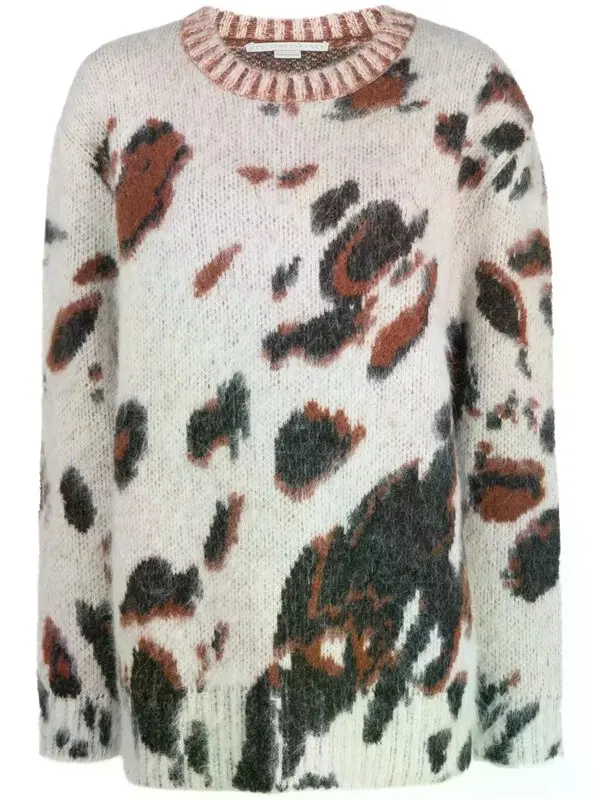 Stella McCartney Alpaca Wool-blend Jacquard Jumper - Neutrals