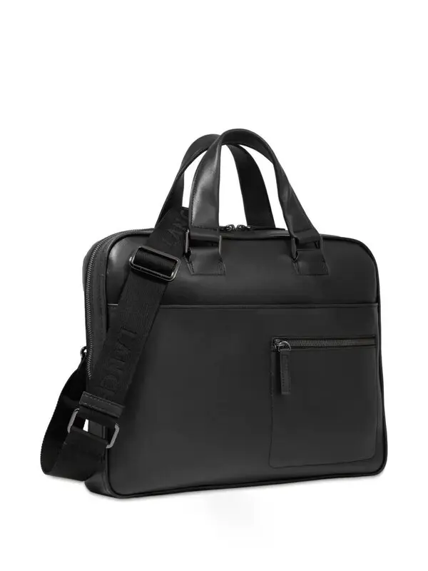 LANCEL Leather Laptop Bag With Embossed Logo - Black