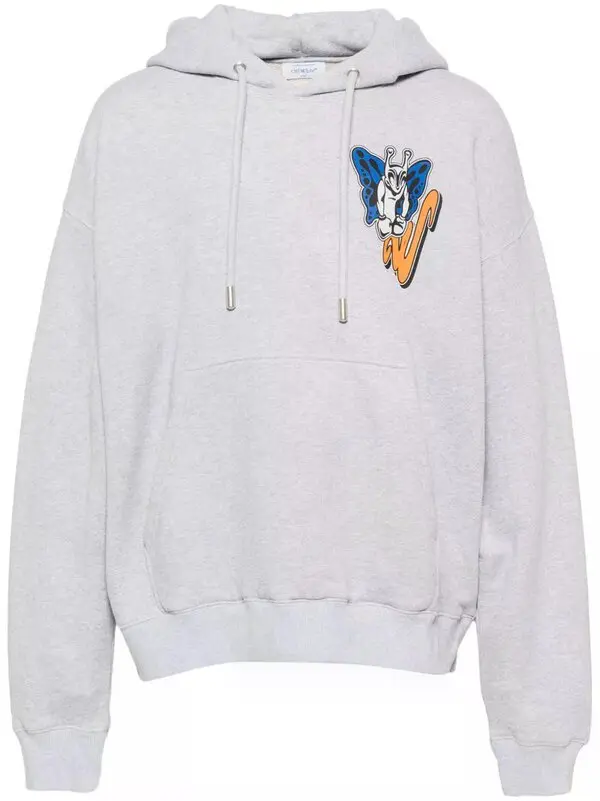 Off-White Graphic Print Drawstring Hoodie
