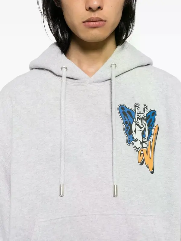 Off-White Graphic Print Drawstring Hoodie