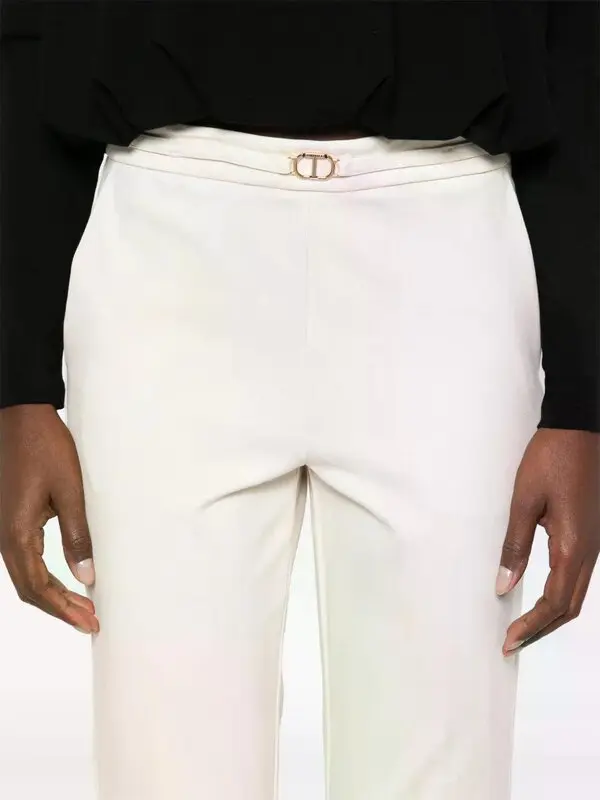 TWINSET Oval T Plaque Waistband Trousers