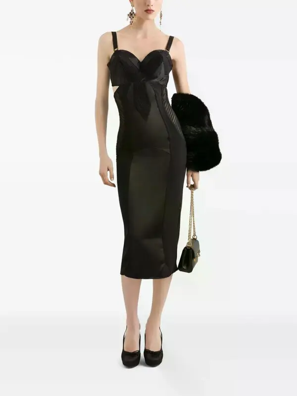 Dolce & Gabbana Bustier Midi Dress - Black