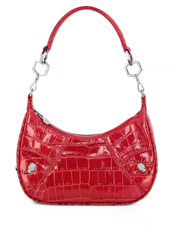Philipp Plein Ruby Calf Leather Gothic Shoulder Bag - Red