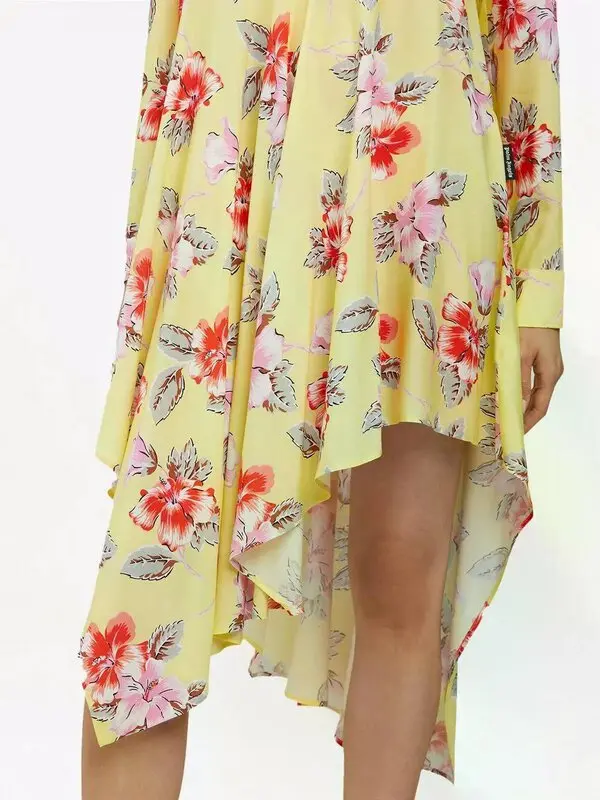 Palm Angels Asymmetrical Floral Shirtdress