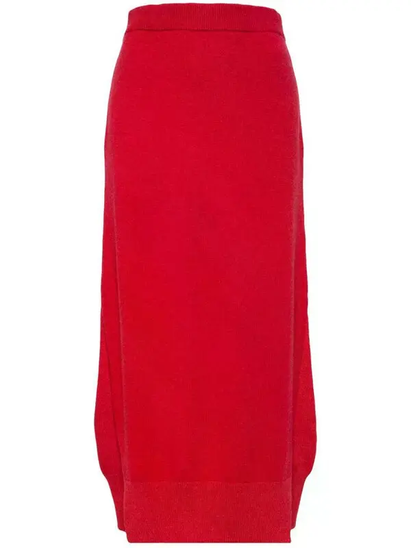 BARRIE High-waisted Knit Skirt - Red