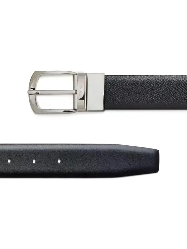 Zegna Engraved Logo Reversible Belt