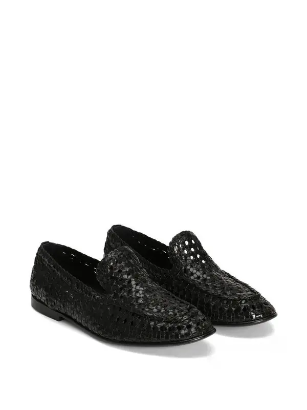 Dolce & Gabbana Woven Leather Loafers
