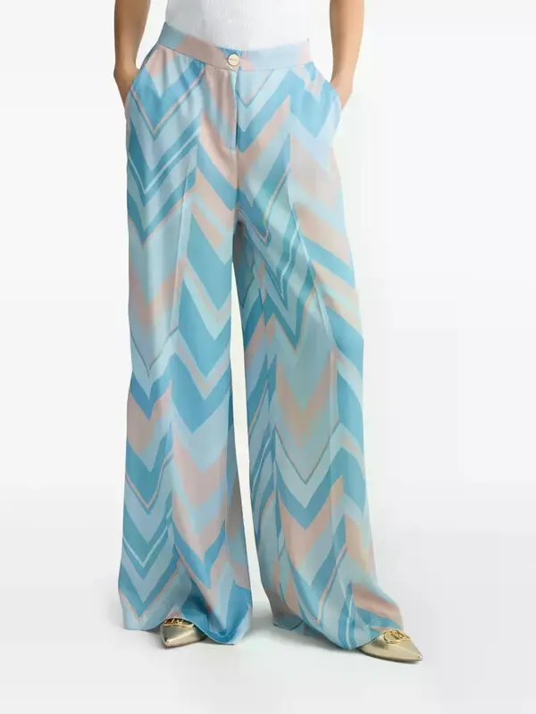 Liu Jo Chevron Print Palazzo Trousers