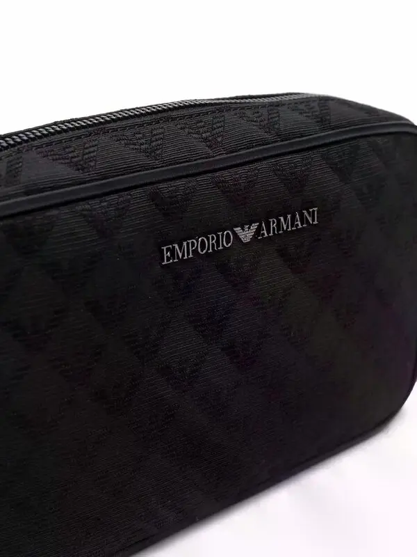 Emporio Armani Logo-plaque Zipped Clutch Bag