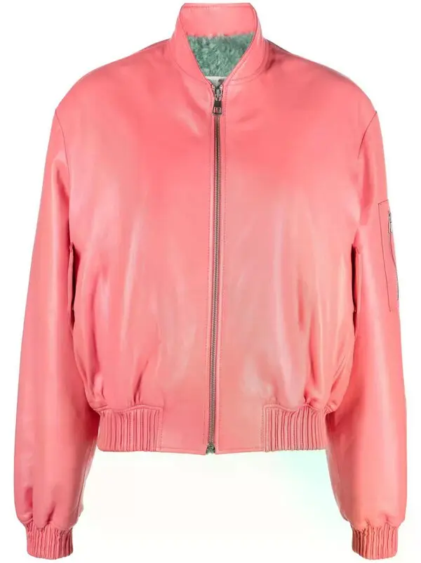 LISKA Shearling-lined Leather Bomber Jacket