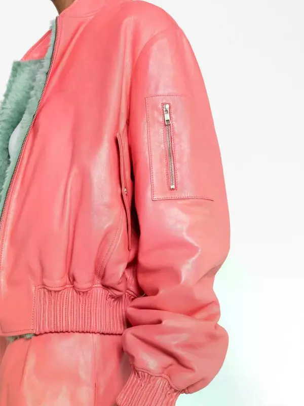 LISKA Shearling-lined Leather Bomber Jacket