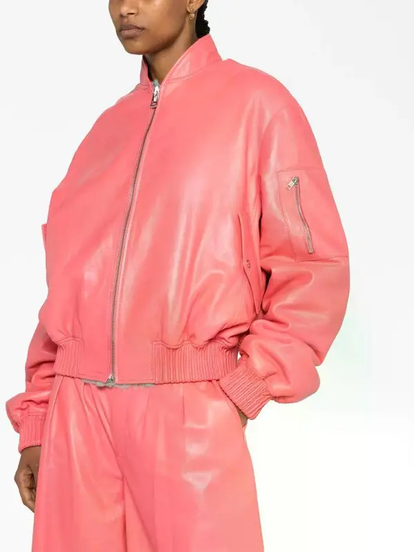 LISKA Shearling-lined Leather Bomber Jacket