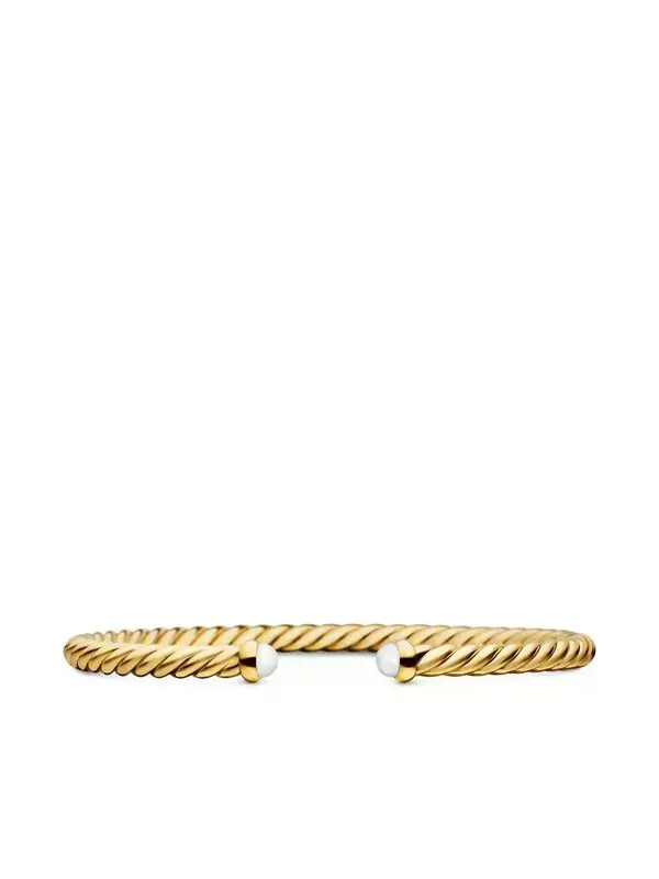 David Yurman 18kt Yellow Modern Cablespira Bracelet With Pearls - Gold