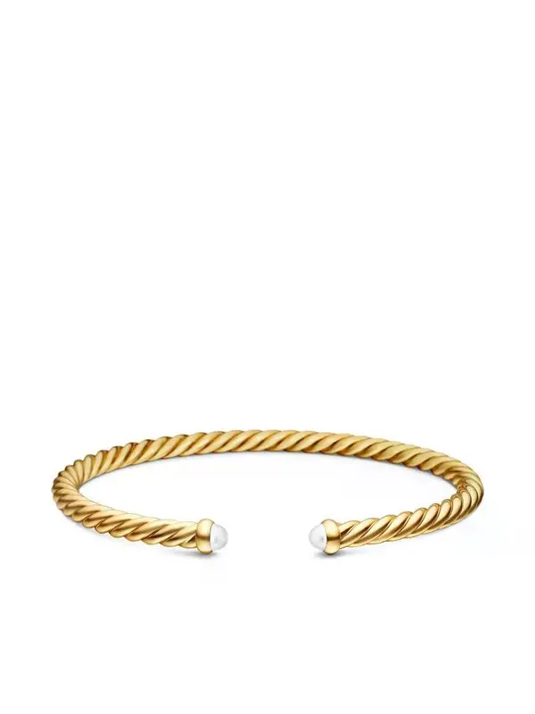 David Yurman 18kt Yellow Modern Cablespira Bracelet With Pearls