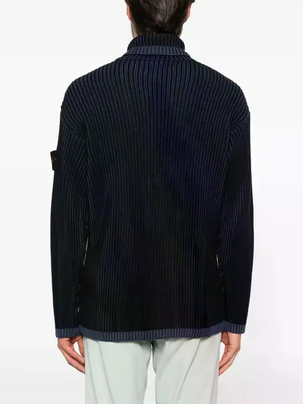 Stone Island Ribbed Virgin Wool Roll Neck Sweater