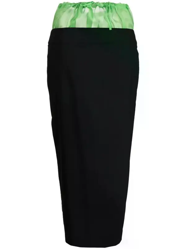 A.W.A.K.E. Mode Two-tone Drawstring Midi Skirt