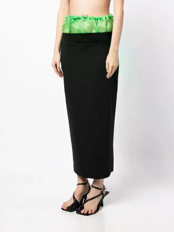 A.W.A.K.E. Mode Two-tone Drawstring Midi Skirt