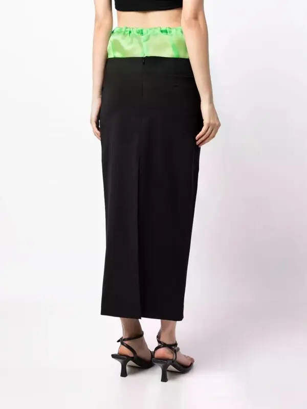 A.W.A.K.E. Mode Two-tone Drawstring Midi Skirt