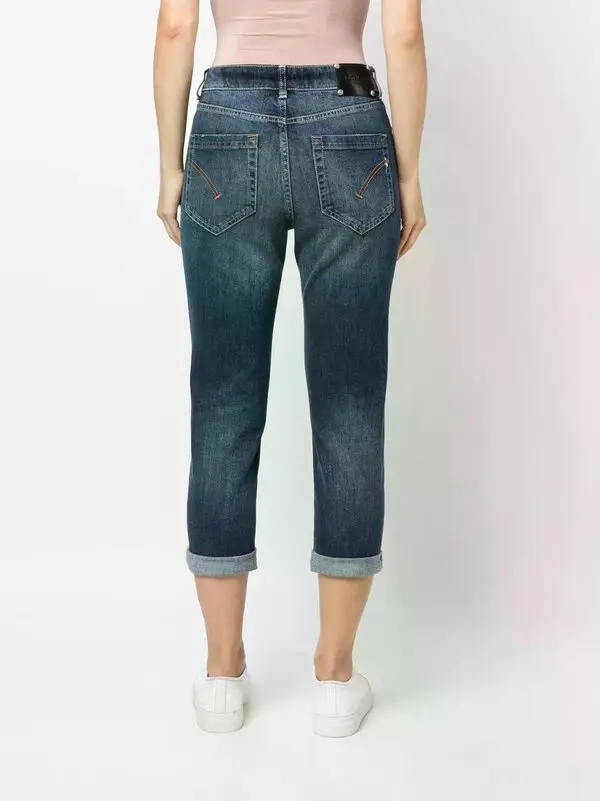 DONDUP Bleach-effect High-waisted Straight Leg Jeans