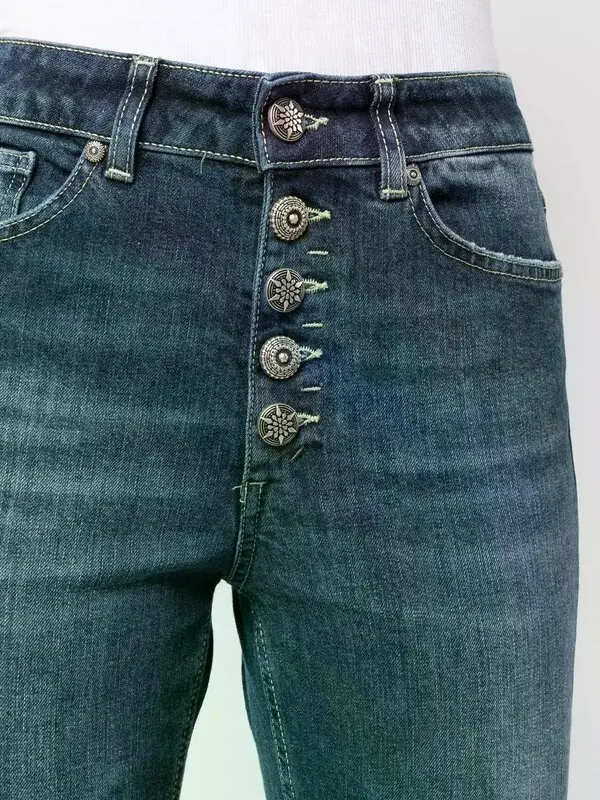 DONDUP Bleach-effect High-waisted Straight Leg Jeans