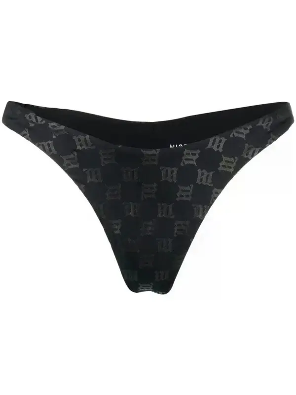 MISBHV Monogram-pattern Bikini Bottoms - Black