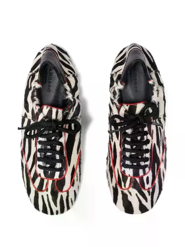 SCAROSSO Riley Zebra Print Calf Hair Sneakers