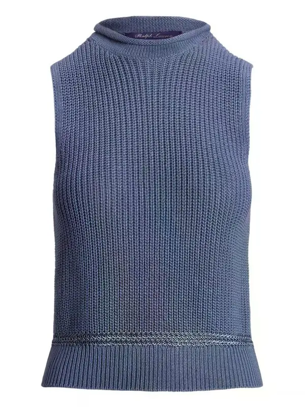 Ralph Lauren Ribbed Knit Sleeveless Top - Blue