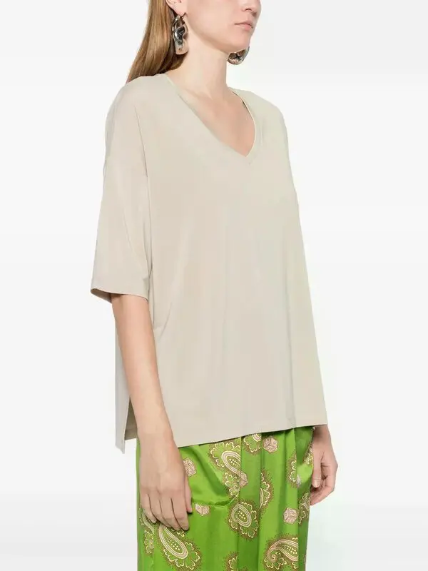 LE TRICOT PERUGIA V-neck Drop-shoulder T-shirt