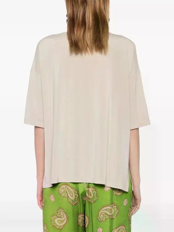 LE TRICOT PERUGIA V-neck Drop-shoulder T-shirt