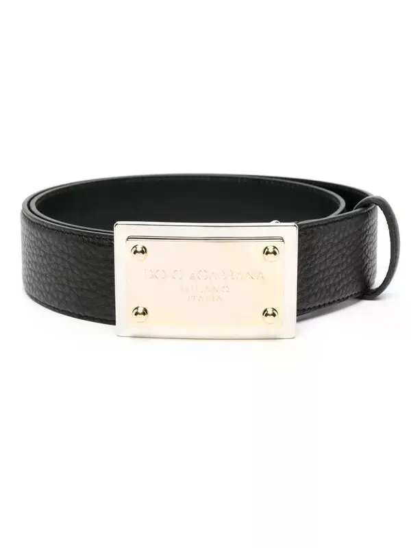 Dolce & Gabbana Buckled Leather Belt - Black