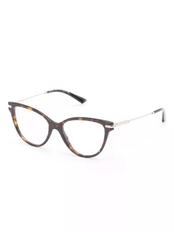 JIMMY CHOO Cat-eye Glasses With Tortoiseshell Effect - Gold