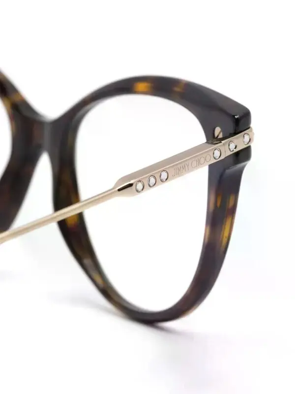 JIMMY CHOO Cat-eye Glasses With Tortoiseshell Effect - Gold