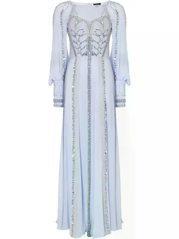 TEMPERLEY LONDON Long-sleeve Maxi Dress - Blue
