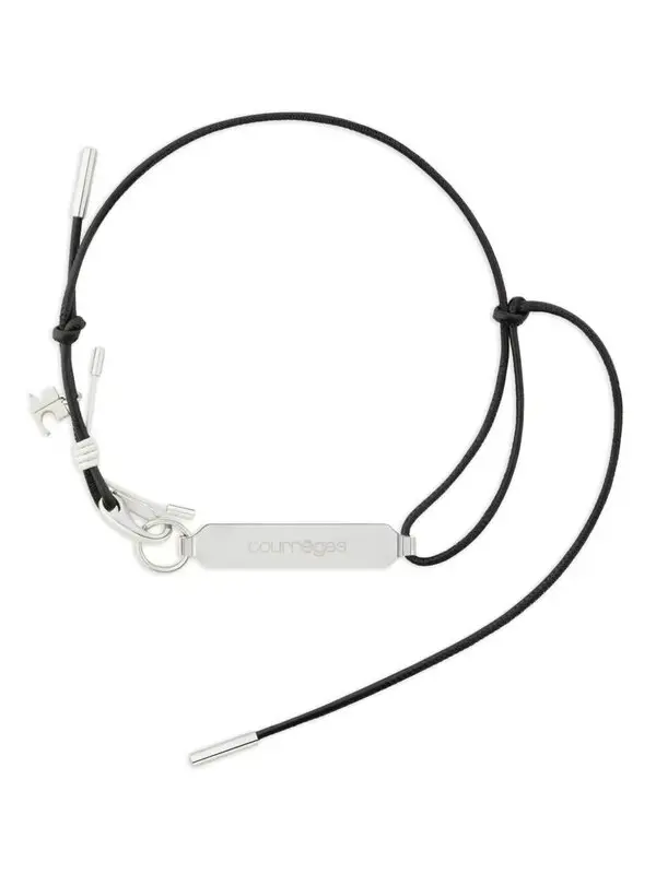 COURREGES Rope Choker With Logo Plaque - Silver