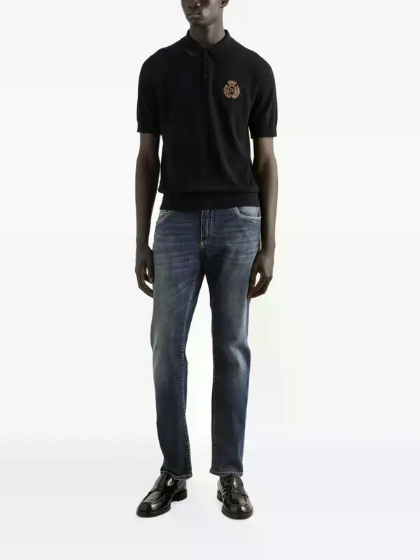 Dolce & Gabbana Logo-embroidered Polo Shirt - Blue