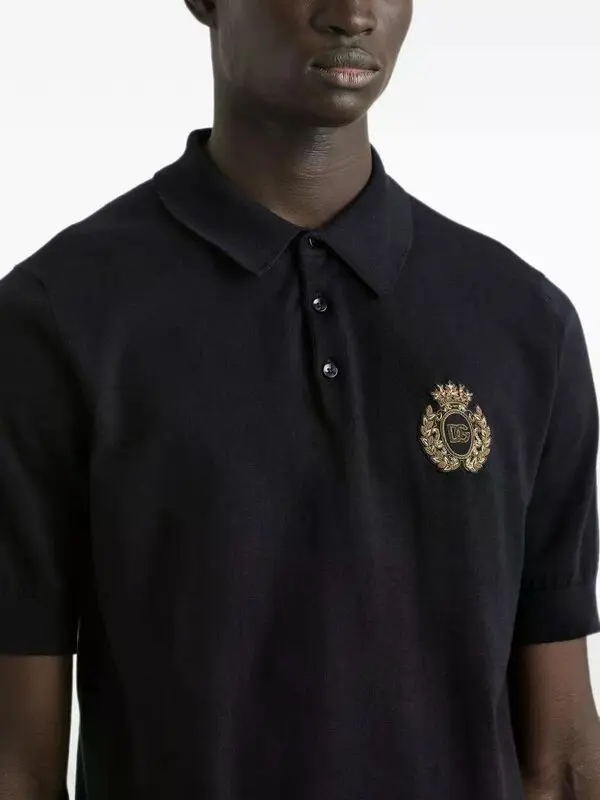 Dolce & Gabbana Logo-embroidered Polo Shirt - Blue