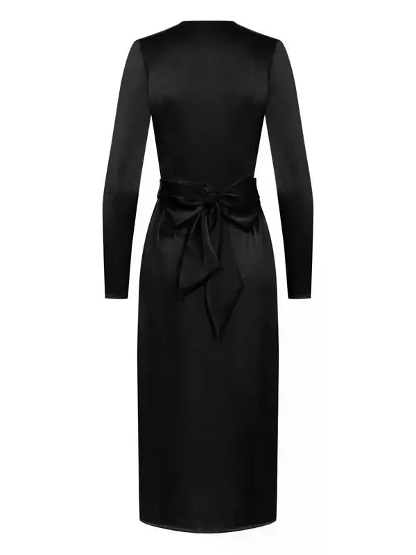 MAISON CLOSE Satin Wrap Midi Dress