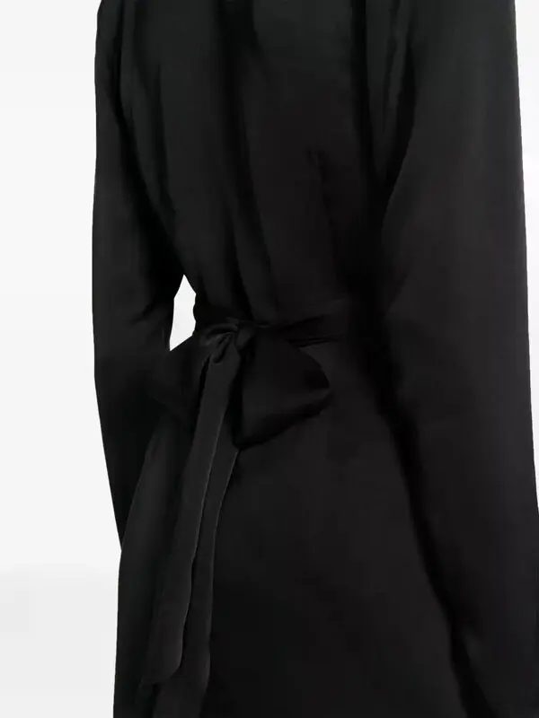MAISON CLOSE Satin Wrap Midi Dress