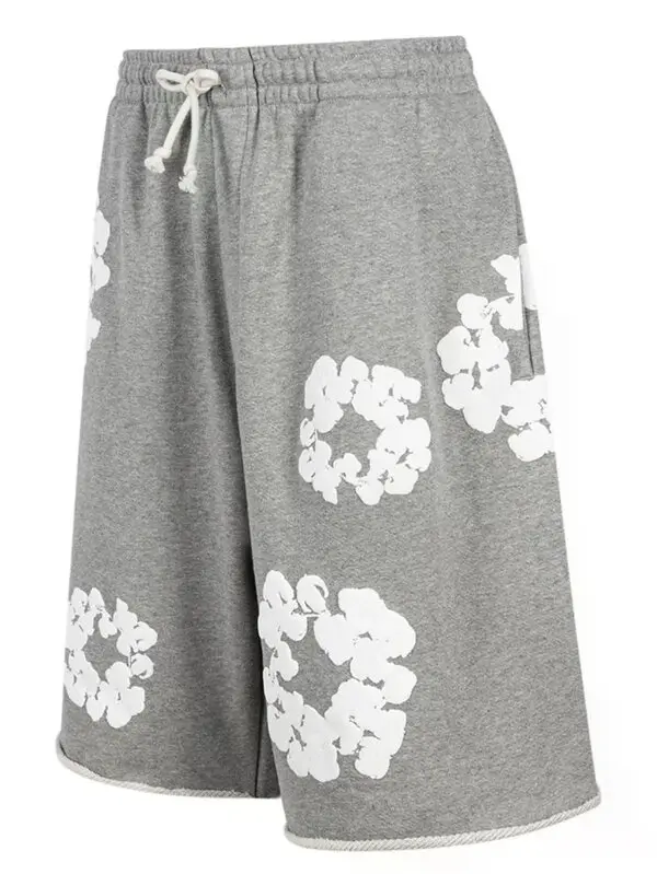 DENIM TEARS Cotton Wreath Track Shorts - Grey